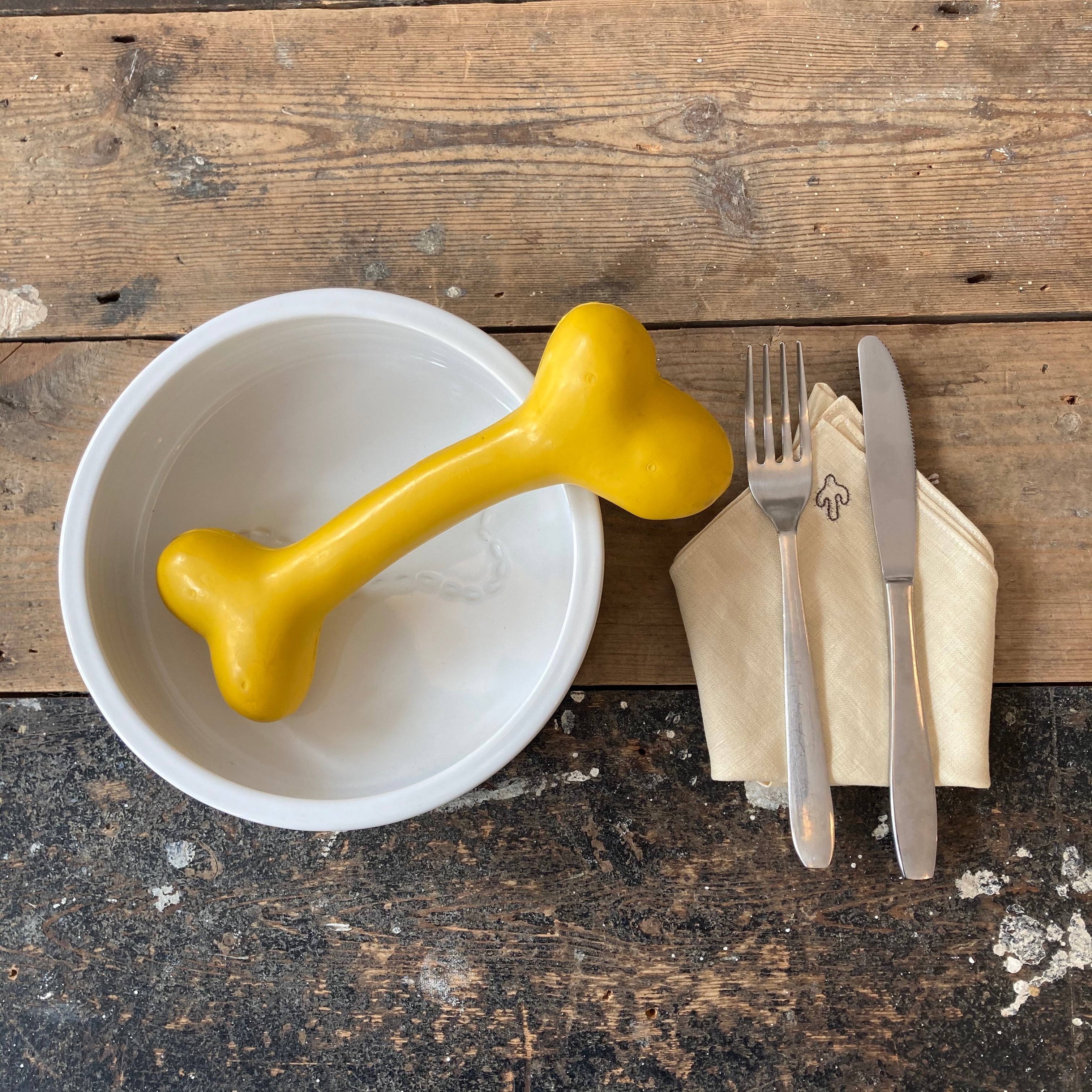 Rubber Bone Dog Toy Cashew Scented | Mungo & Maud